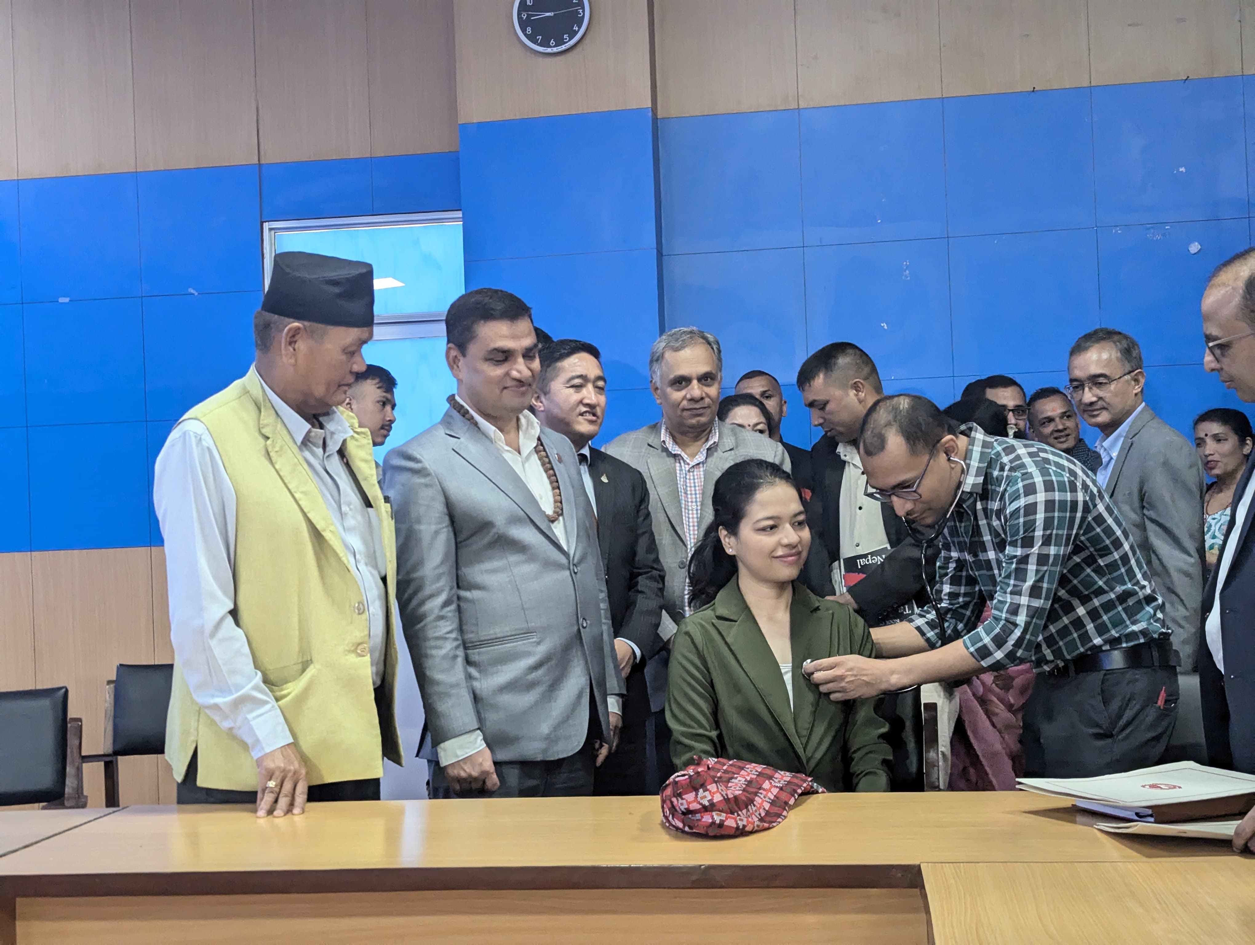 राष्ट्रिय खेलाडीहरुको निःशुल्क स्वास्थ्य परीक्षण गंगालालमा शुरु